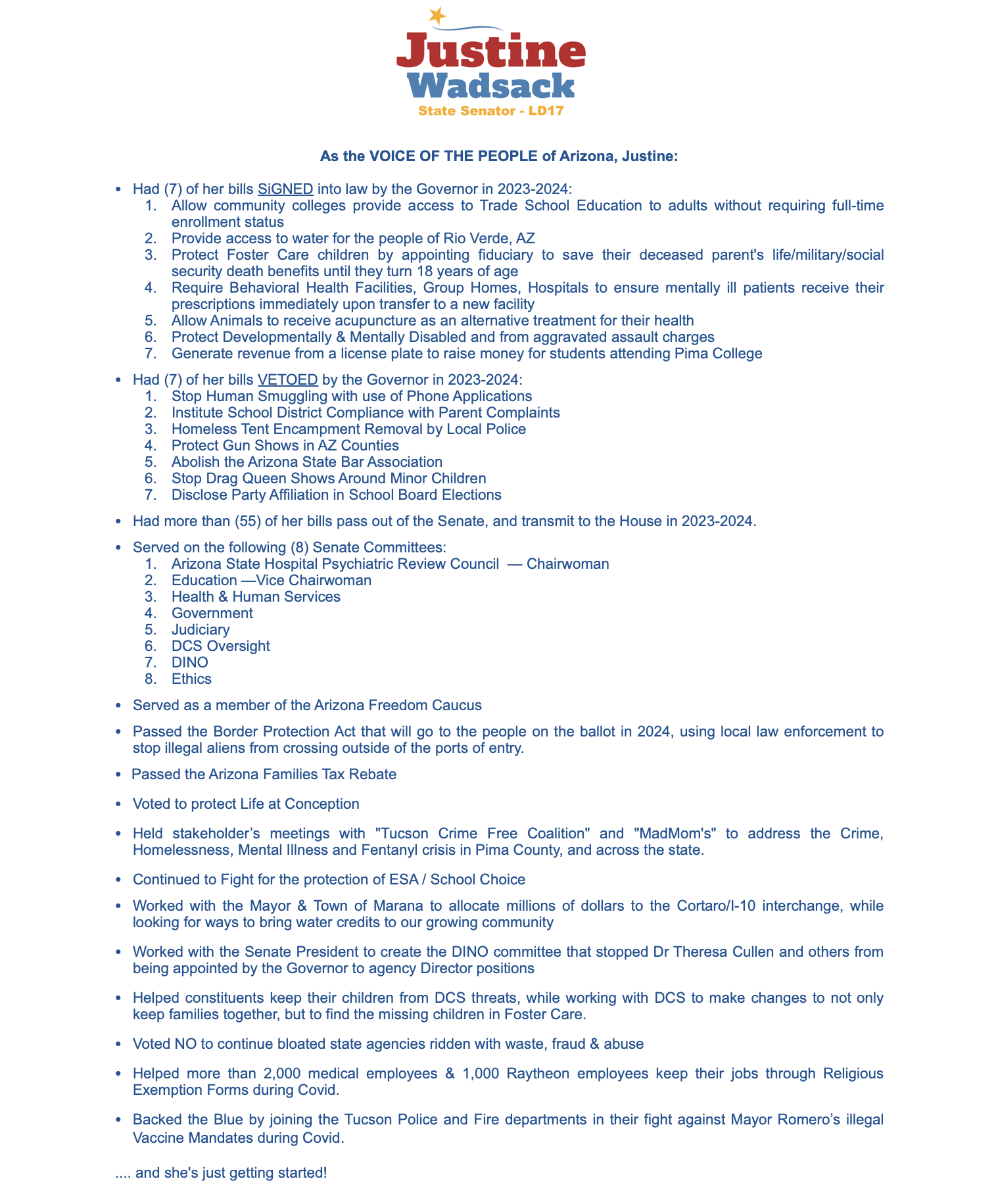 Home - Re-Elect Senator Justine Wadsack